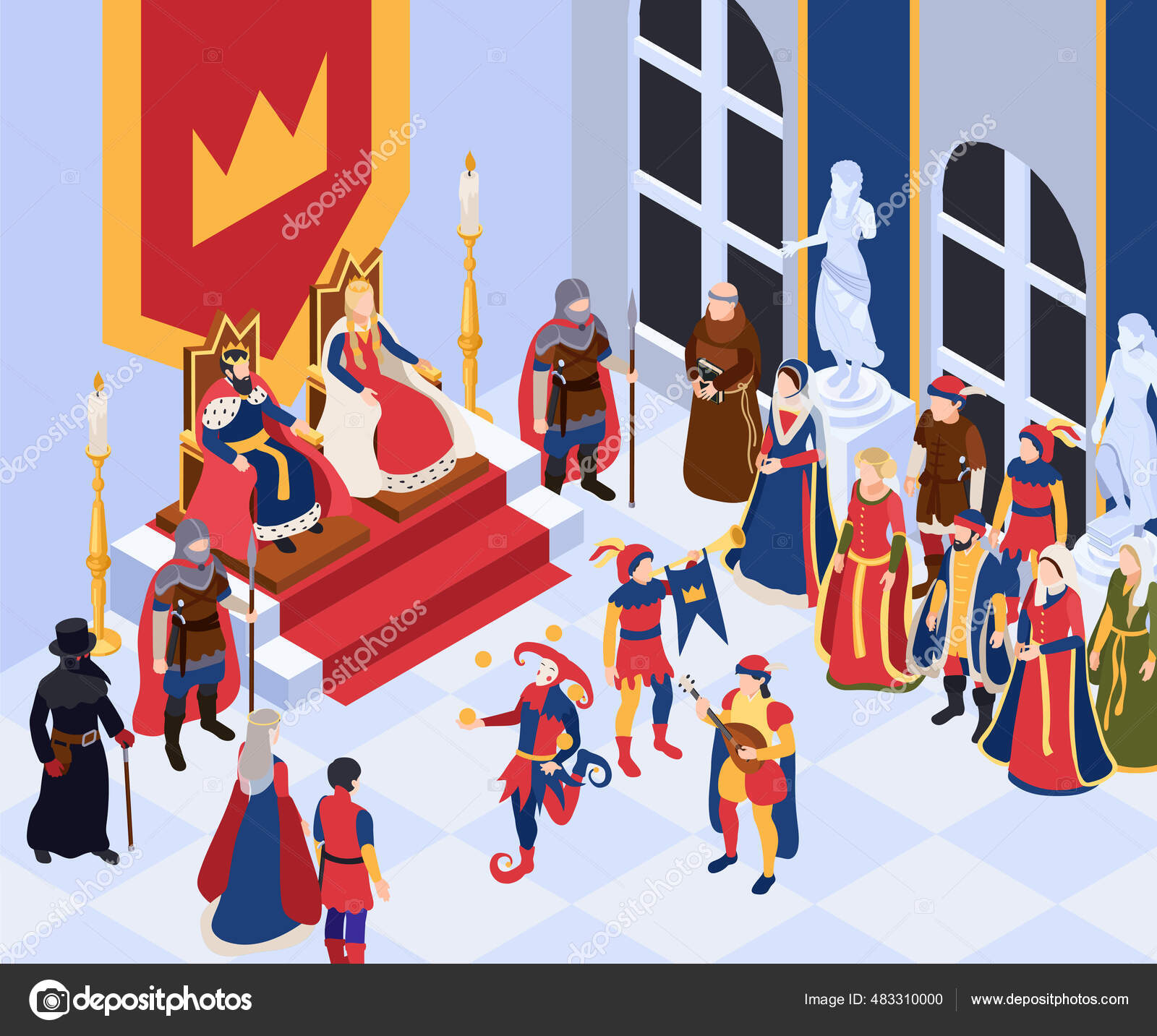 Medieval Characters Background Stock Vector Image by ©macrovector ...