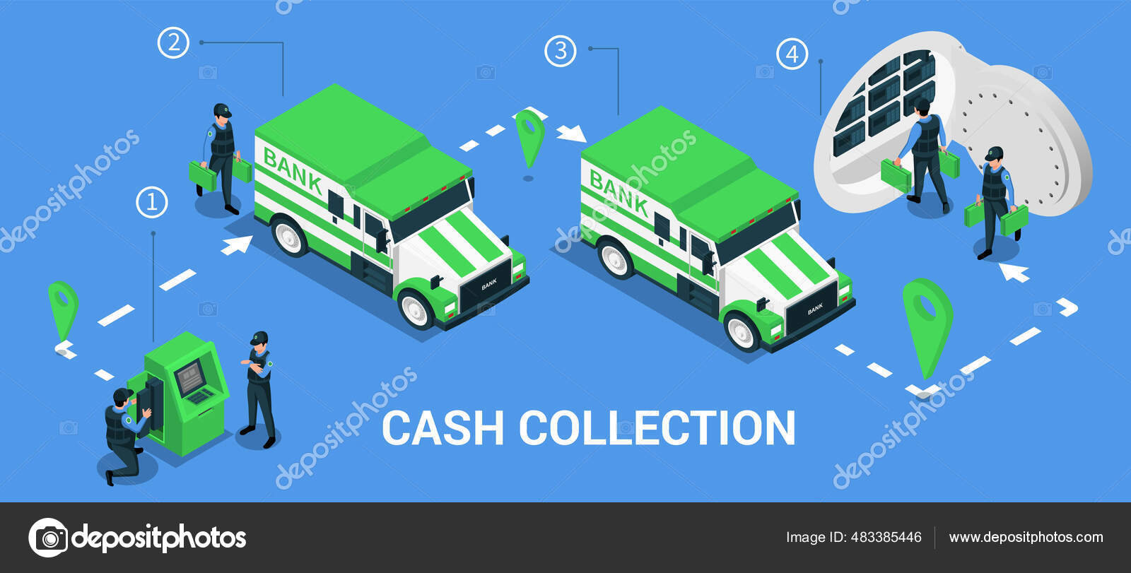 Cash Collection Isometric Infographics Stock Vector by ©macrovector ...
