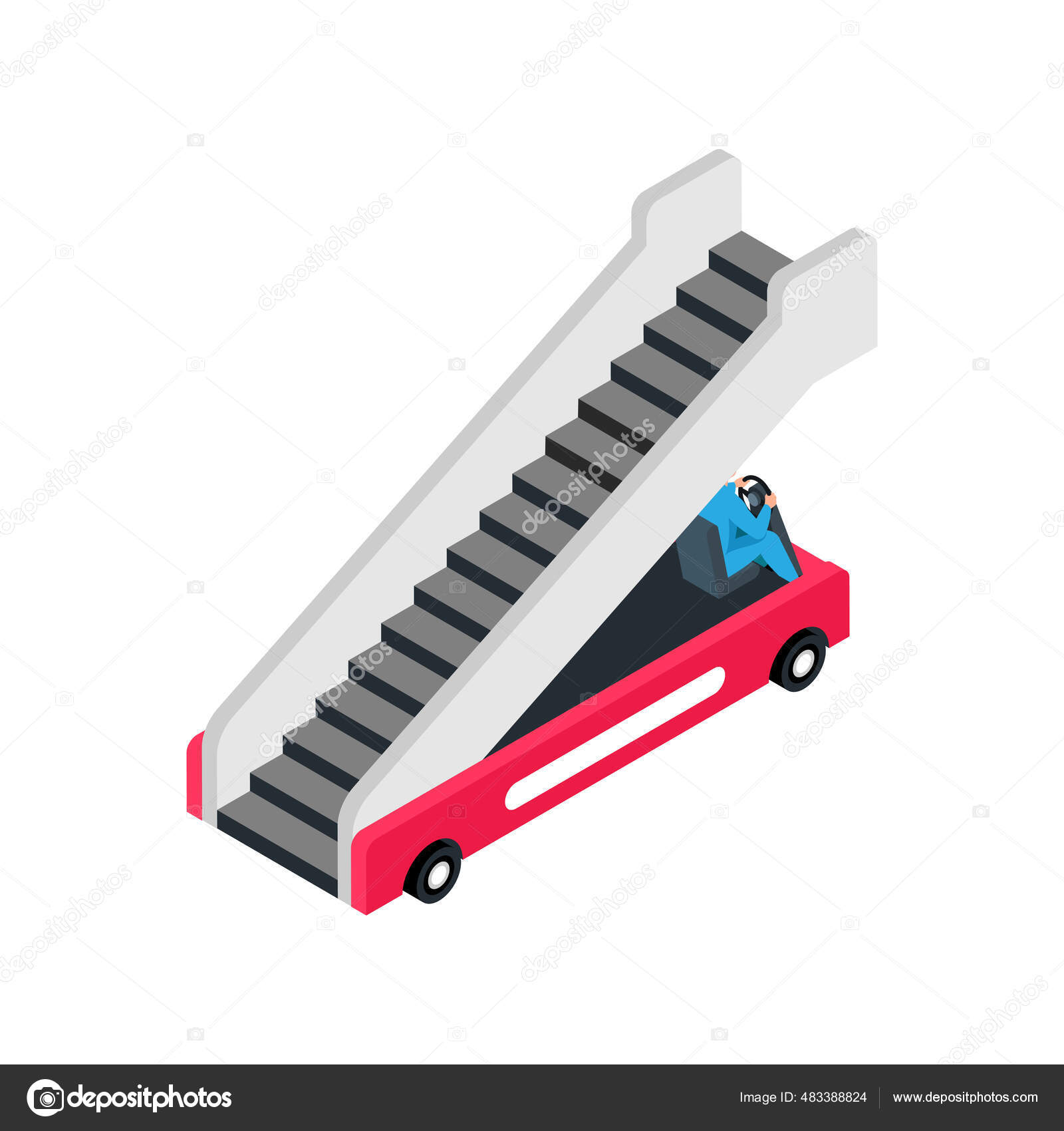 Boarding Ramp Icon Stock Vector by ©macrovector 483388824