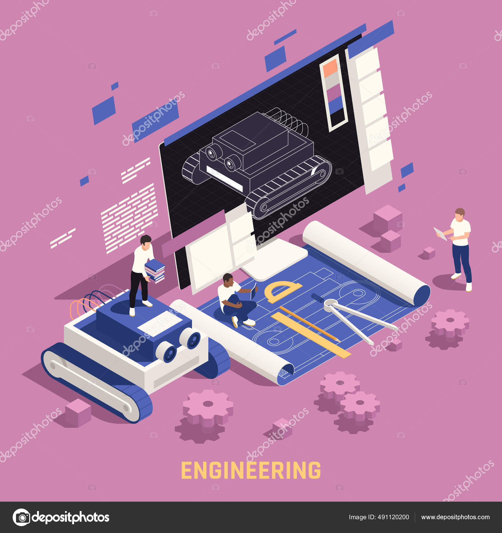 STEM Education Engineering Composition Stock Vector Image by ...