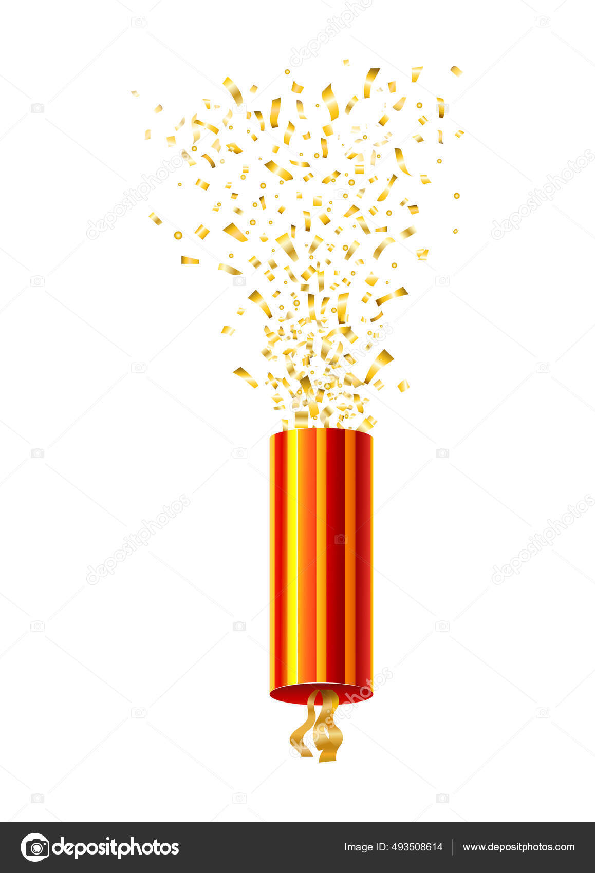 Realistic Party Popper Stock Vector Image by ©macrovector #493508614