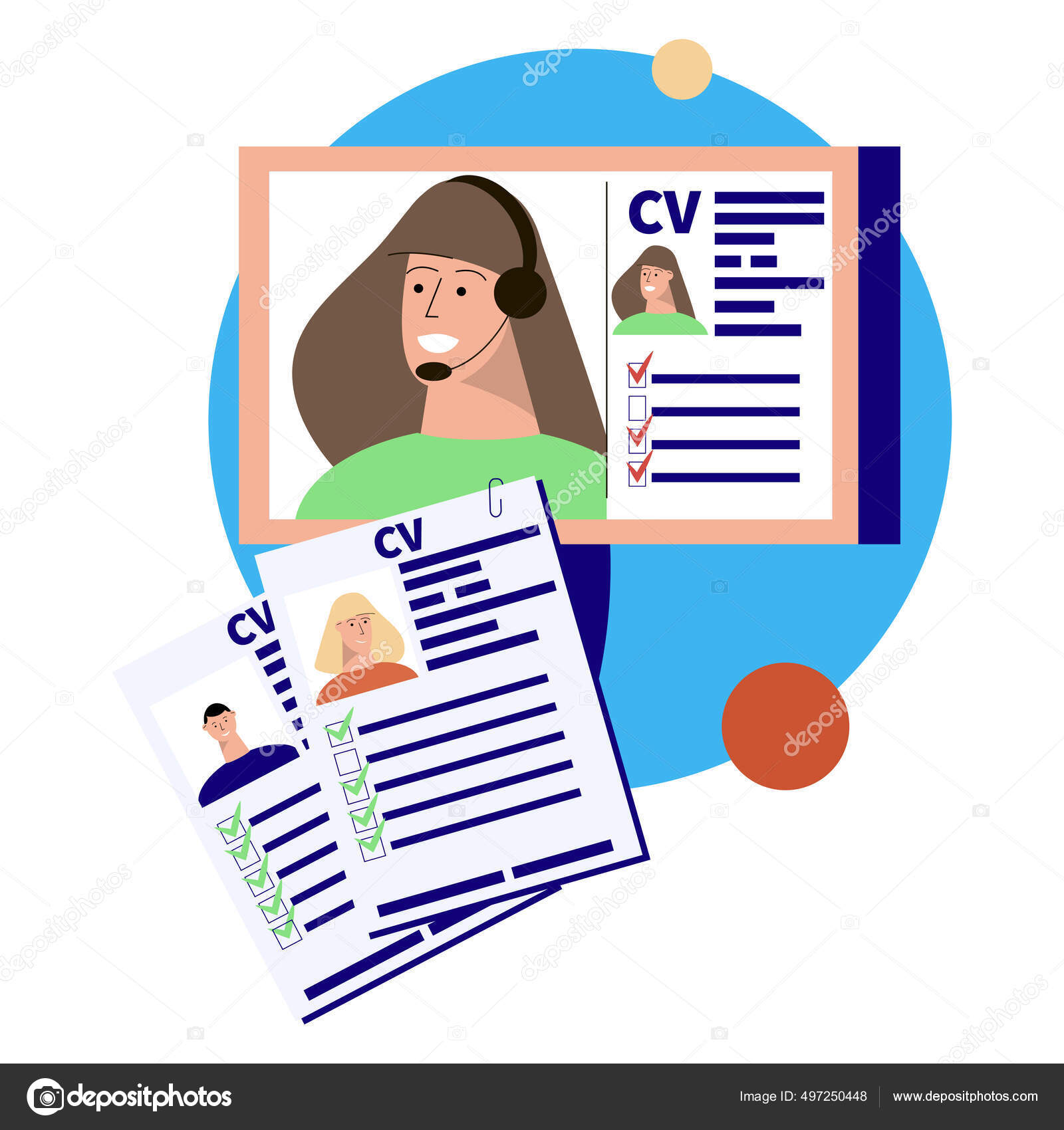 CV Job Candidates Composition Stock Vector by ©macrovector 497250448 CV Job Candidates Composition Stock Vector by ©macrovector 497250448