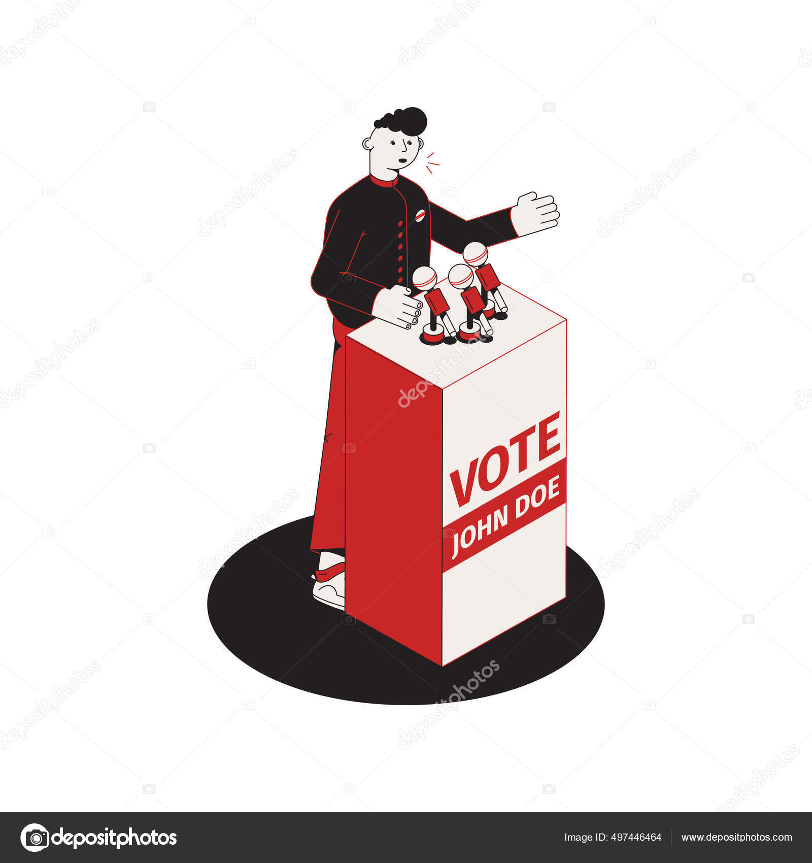 Candidate Voting Speech Composition Stock Vector by ©macrovector 497446464