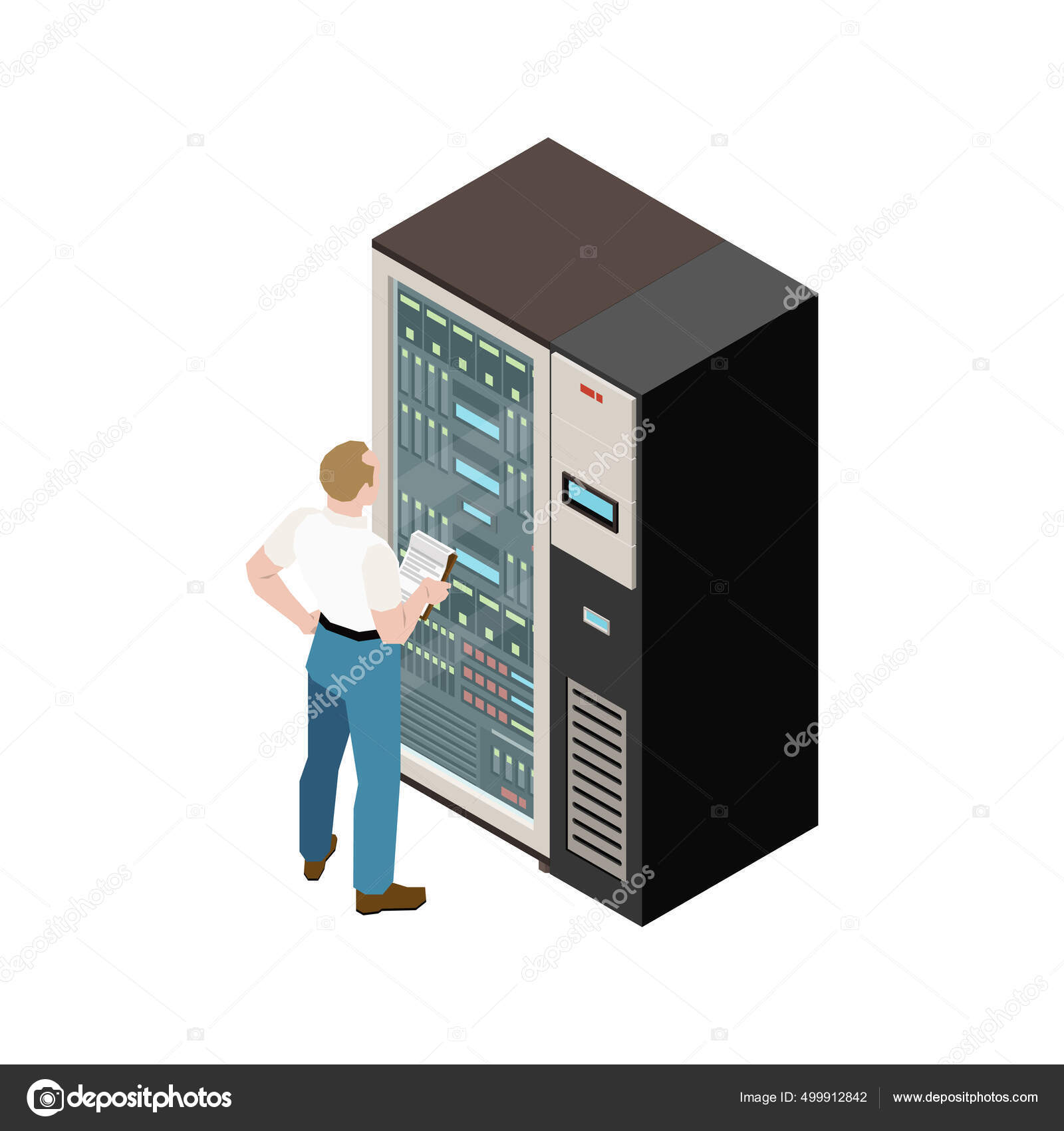 Datacenter Isometric Icon Stock Vector by ©macrovector 499912842