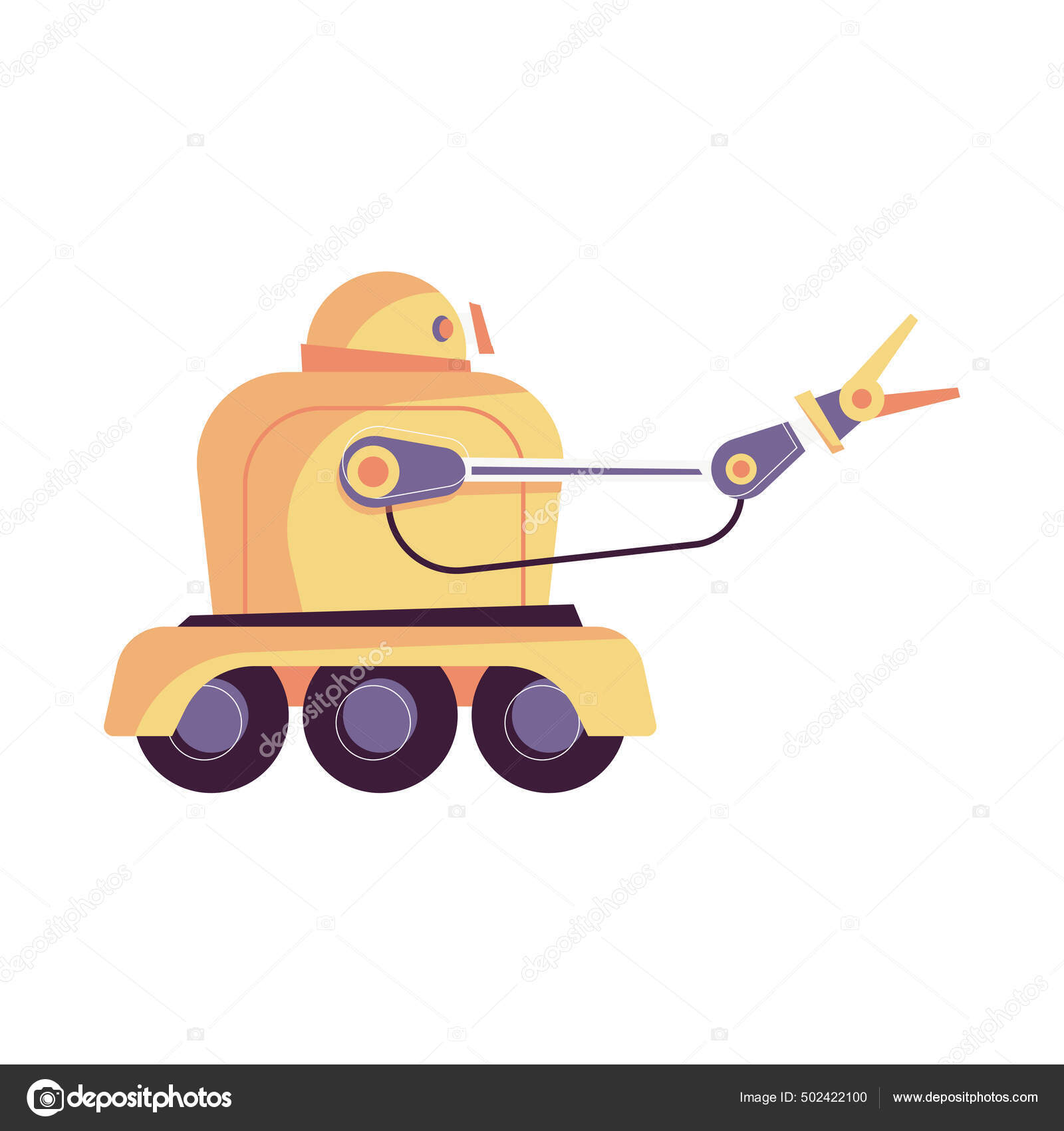 Robot Flat Illustration Stock Vector Image by ©macrovector #502422100