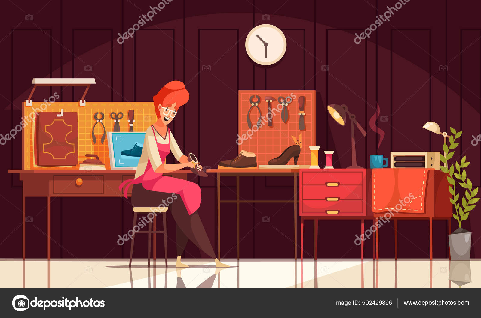 Cartoon Shoemaker Illustration Stock Vector Image by ©macrovector ...