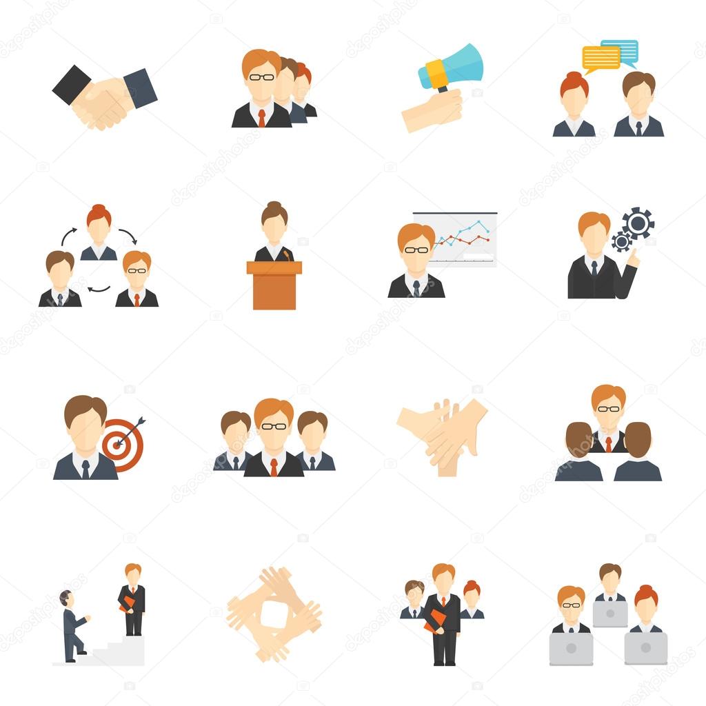 Iconos de trabajo en equipo Flat 2022