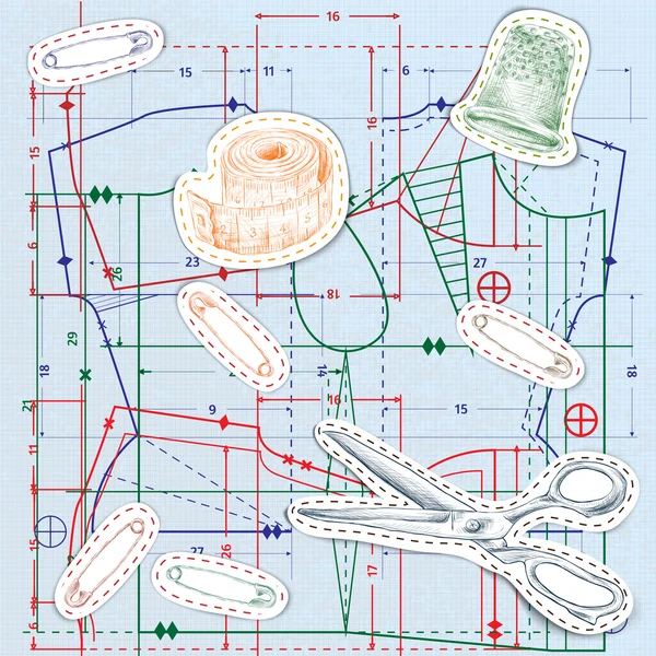 Sewing pattern Vector Art Stock Images | Depositphotos