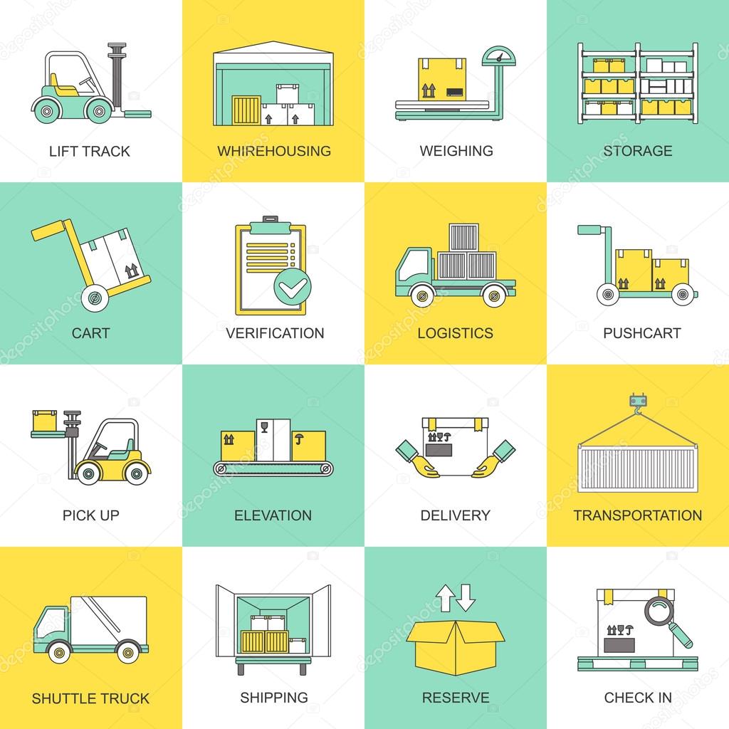 Warehouse icons flat line Stock Vector Image by ©macrovector #53998497 Warehouse icons flat line Stock Vector Image by ©macrovector #53998497