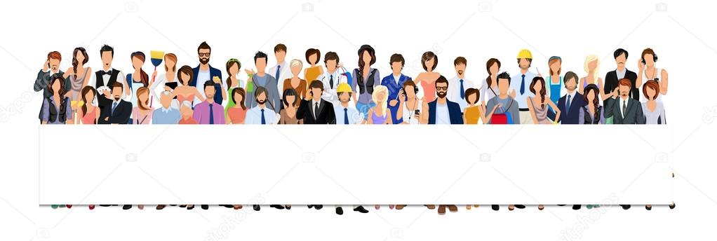 Group people banner — Stock Vector © macrovector #55348989