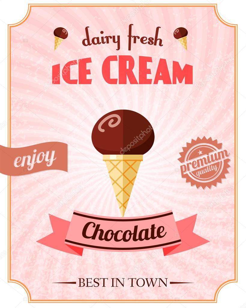 Chocolate ice cream poster — Stock Vector © macrovector #58306595 Chocolate ice cream poster — Stock Vector © macrovector #58306595