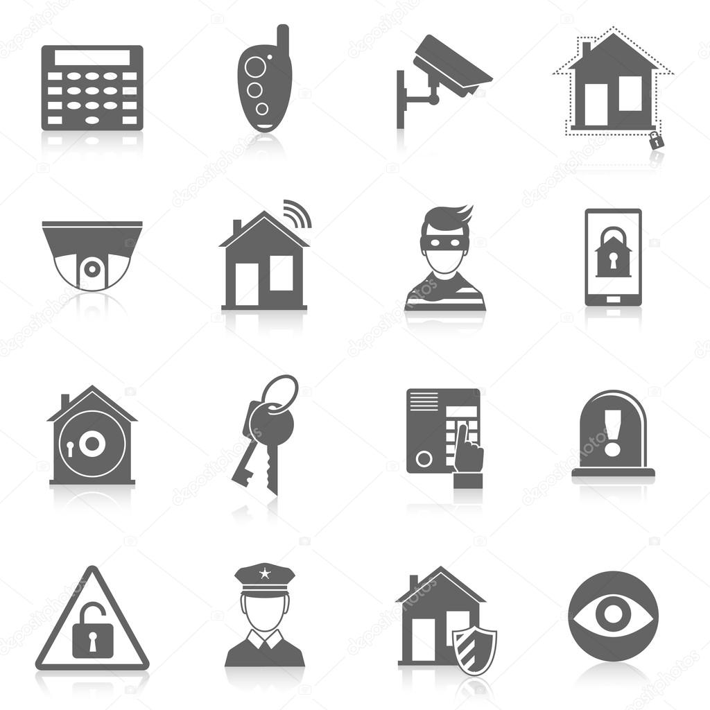 Home security icons | Home security icons — Stock Vector © macrovector ...