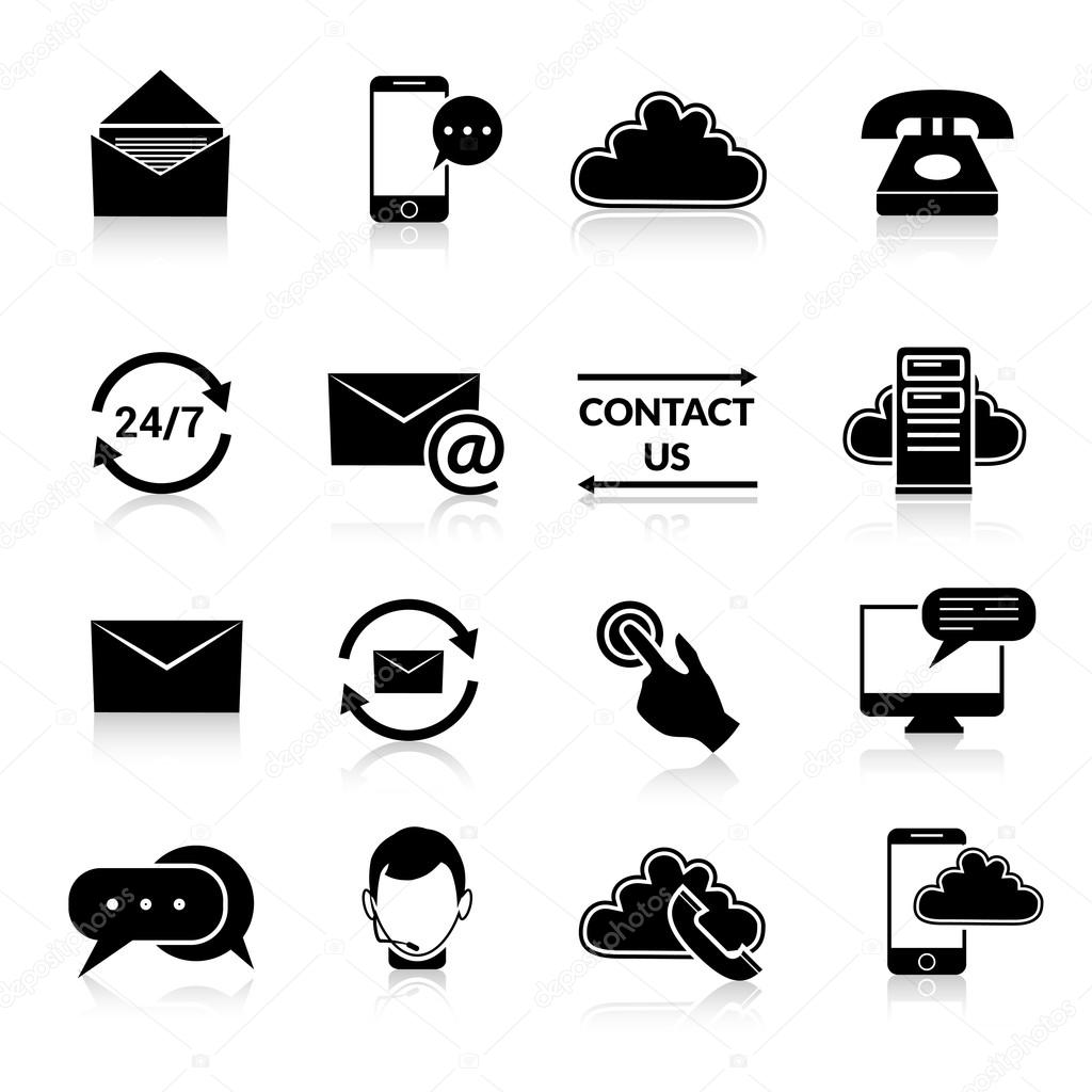 Contact us icons set Stock Vector by ©macrovector 58765519