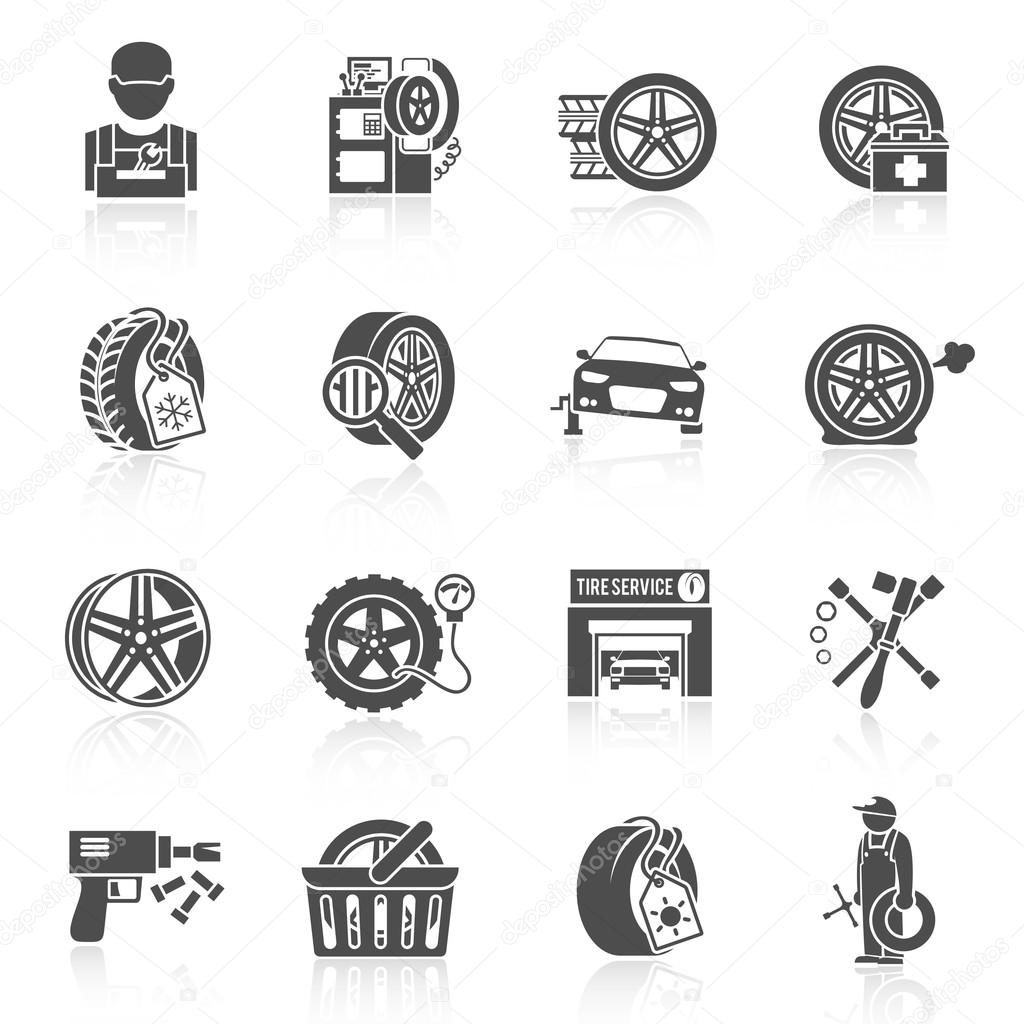 Tire service icon black — Stock Vector © macrovector #58770659