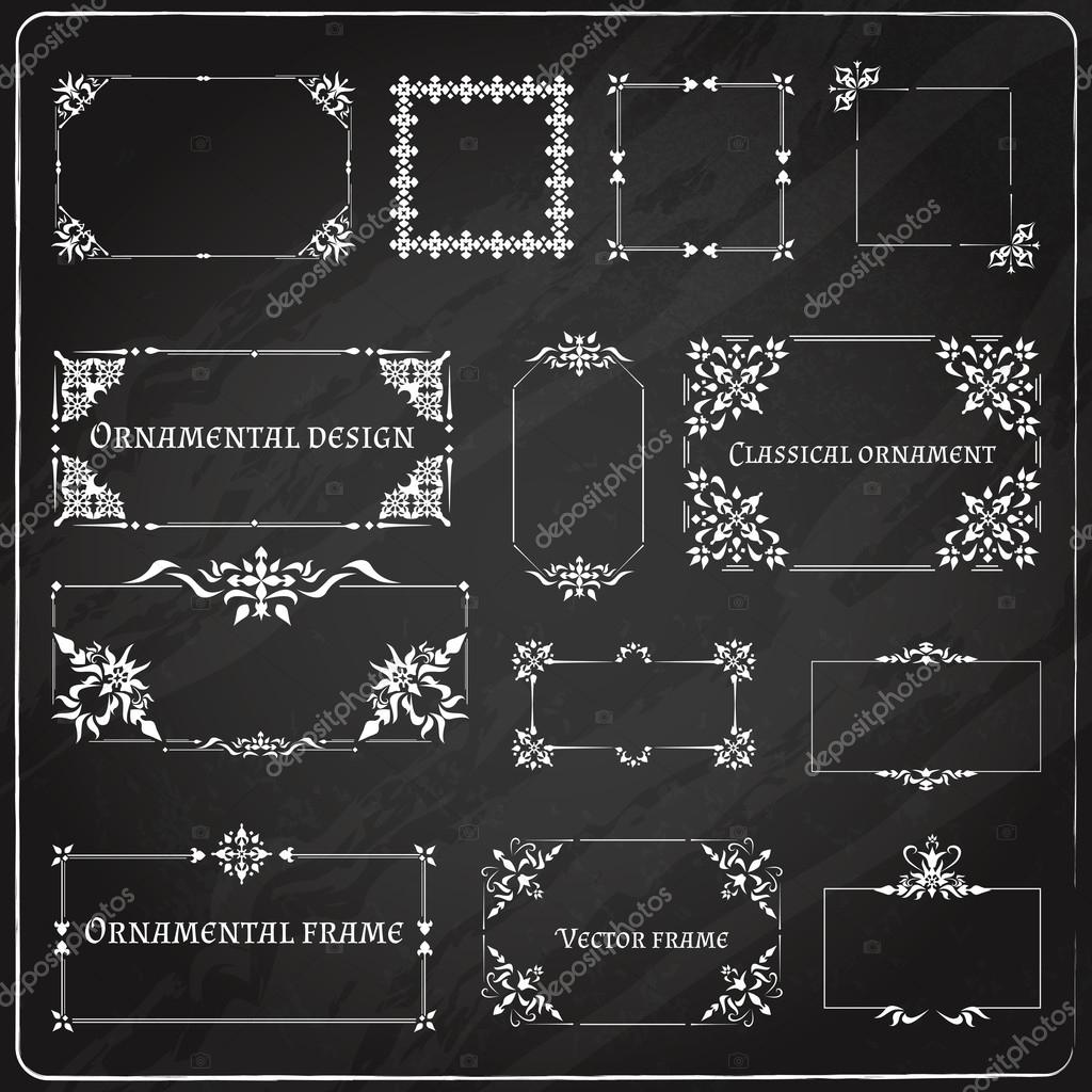 Ornamental design corners set Stock Vector by ©macrovector 58785131