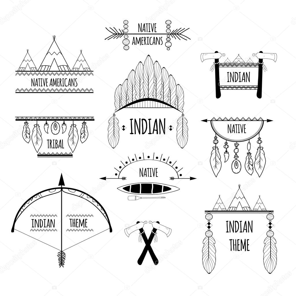 Tribal labels set — Stock Vector © macrovector #58974931