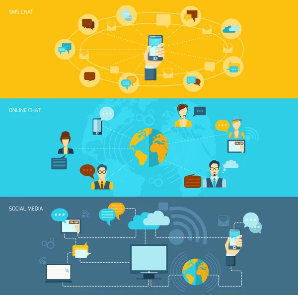 Communication line banners set Stock Vector by ©macrovector 59952021