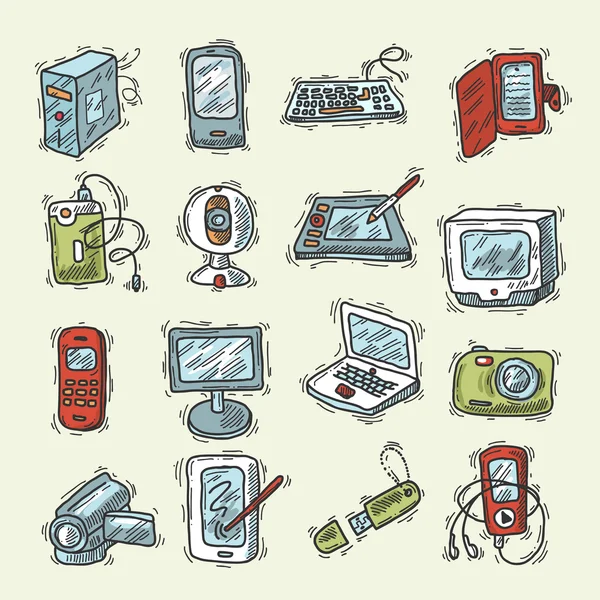 Illustration vector doodles hand drawn set of retro-styled objec ⬇ ...