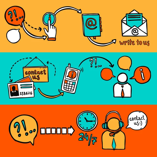 1,474 Contact us banner Vector Images | Depositphotos