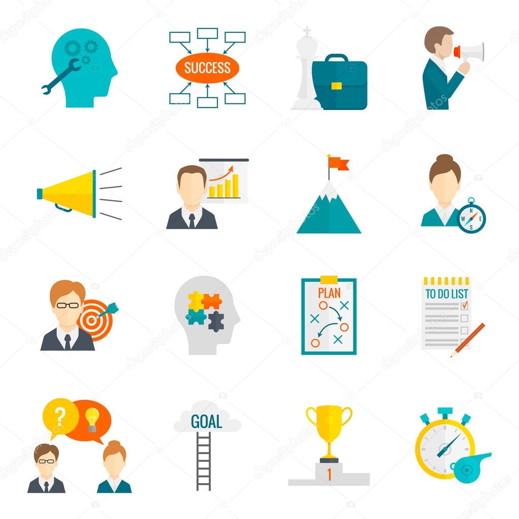 Coaching Business Icon Flat — Stock Vector © macrovector #63750575