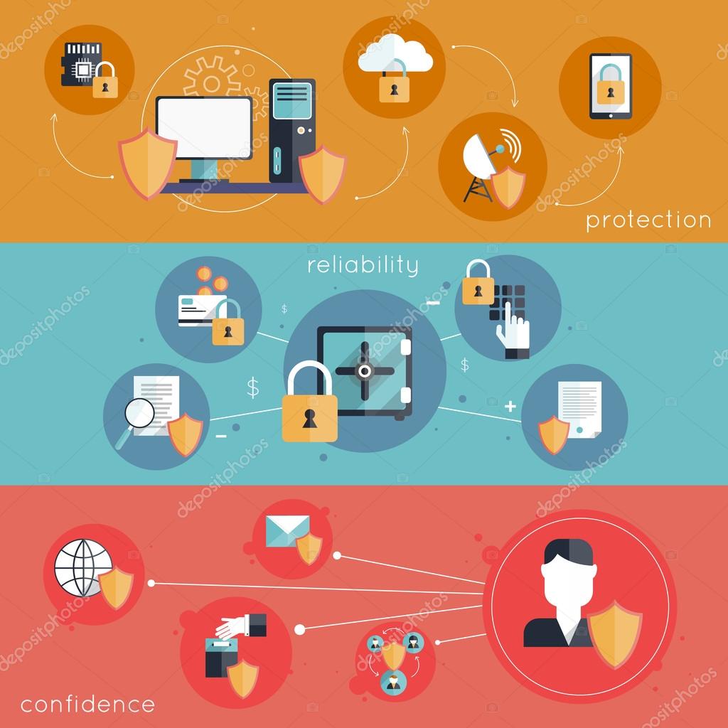 Information Security Banner — Stock Vector © macrovector #63750957