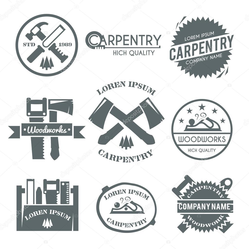 Carpentry Label Set Stock Vector Image by ©macrovector #63751123