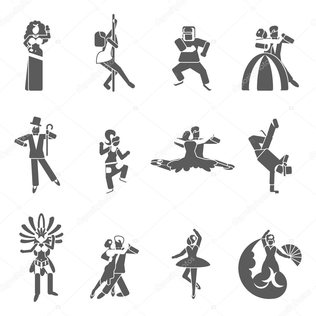 Dance Icon Set — Stock Vector © macrovector #63751273