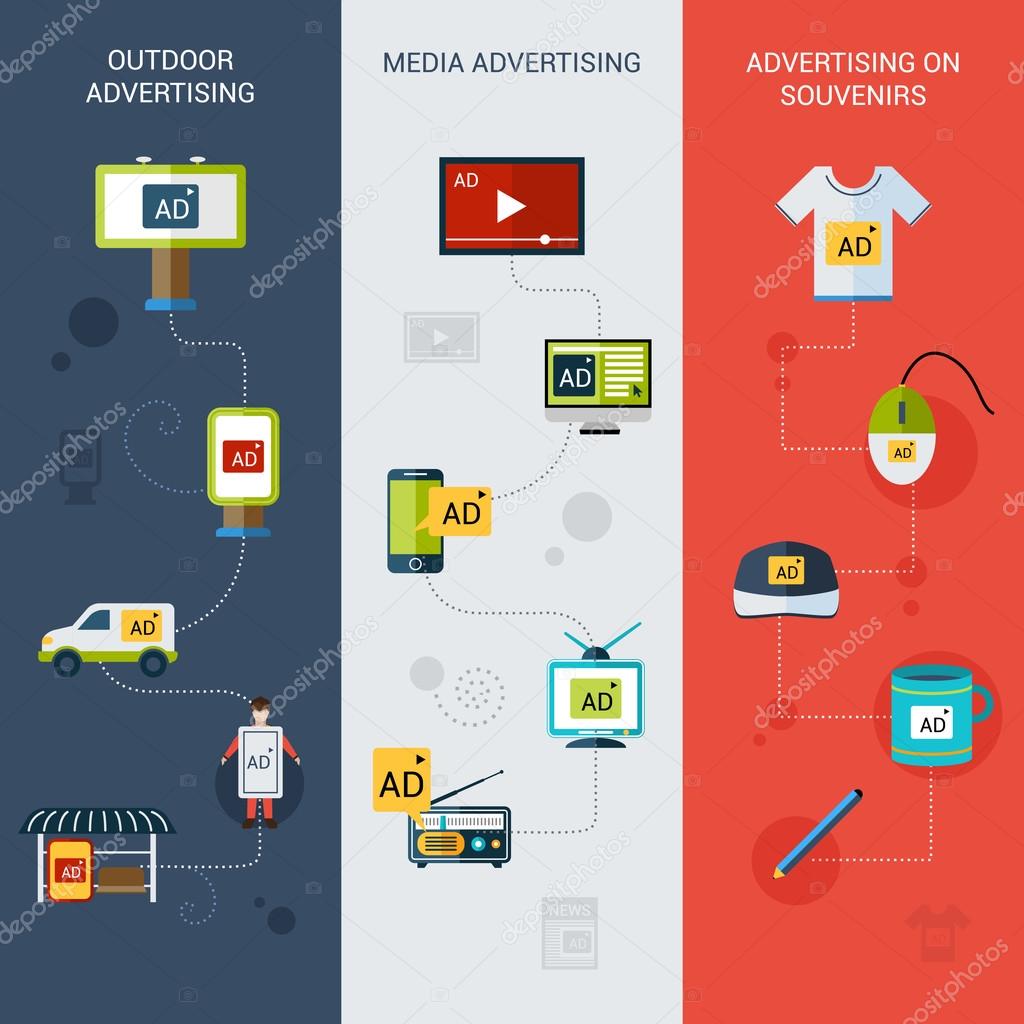 Publicidad Banners Vertical Vector de Stock de ©macrovector 64855973