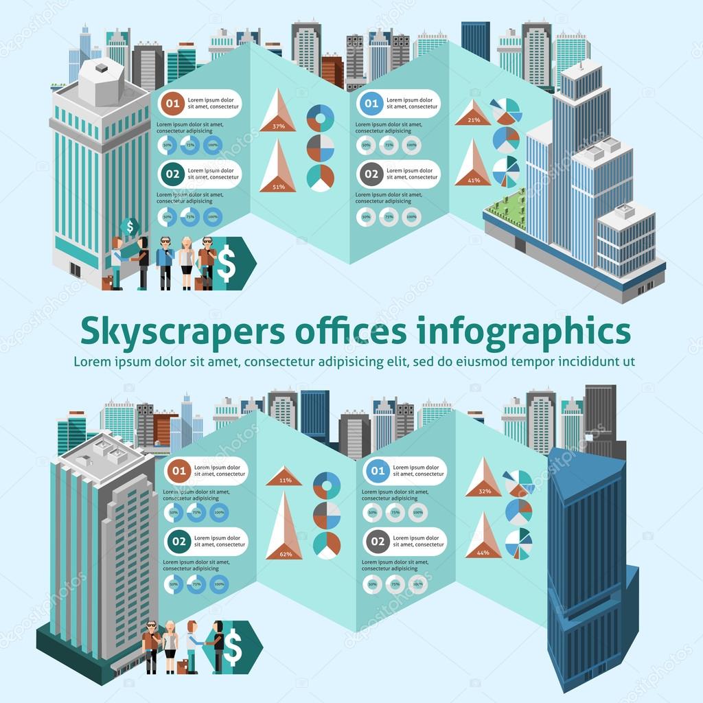 Skyscraper Offices Infographics Stock Vector by ©macrovector 66912927