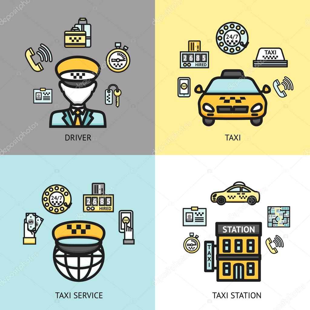 Taxi service design concept flat Stock Vector Image by ©macrovector ...
