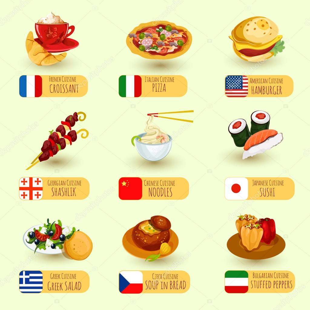 World Food Set Stock Vector by ©macrovector 68189207