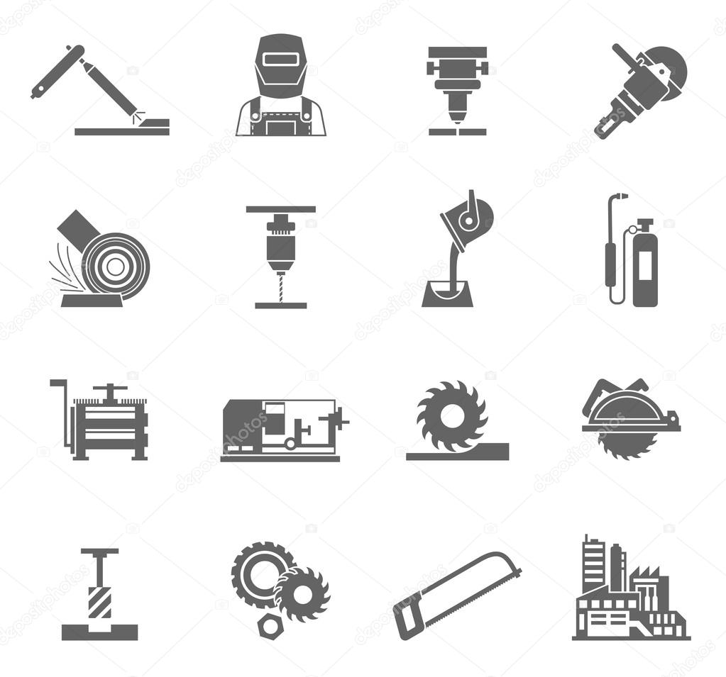 Conjunto de iconos de metalurgia — Vector de stock © macrovector #68189905