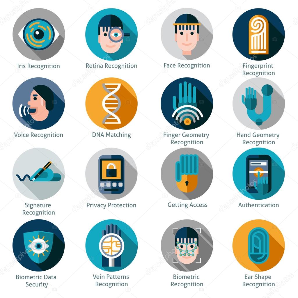 Biometric Authentication Icons — Stock Vector © macrovector #69395535 Biometric Authentication Icons — Stock Vector © macrovector #69395535