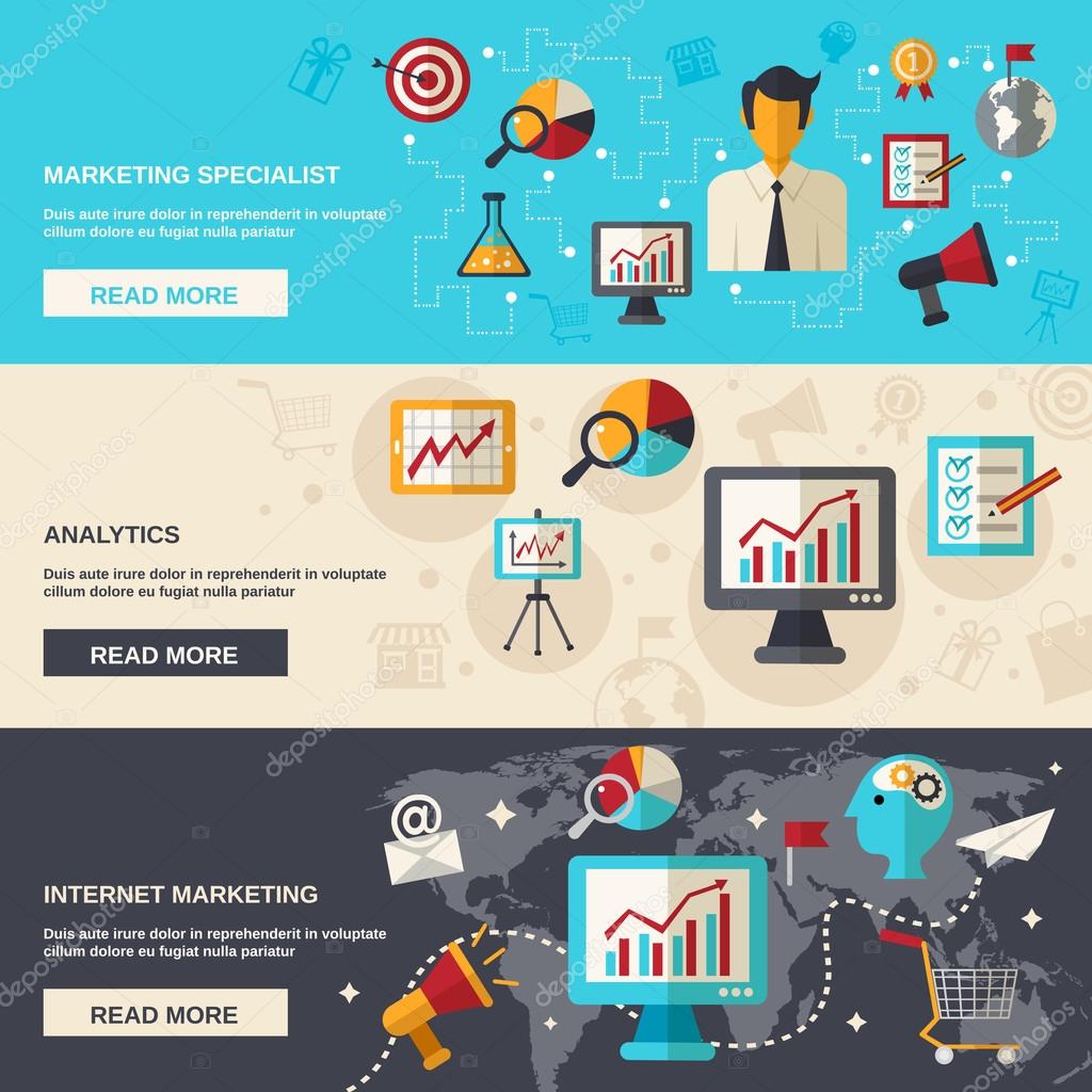 Marketing Banner Set Stock Vector by ©macrovector 70841991