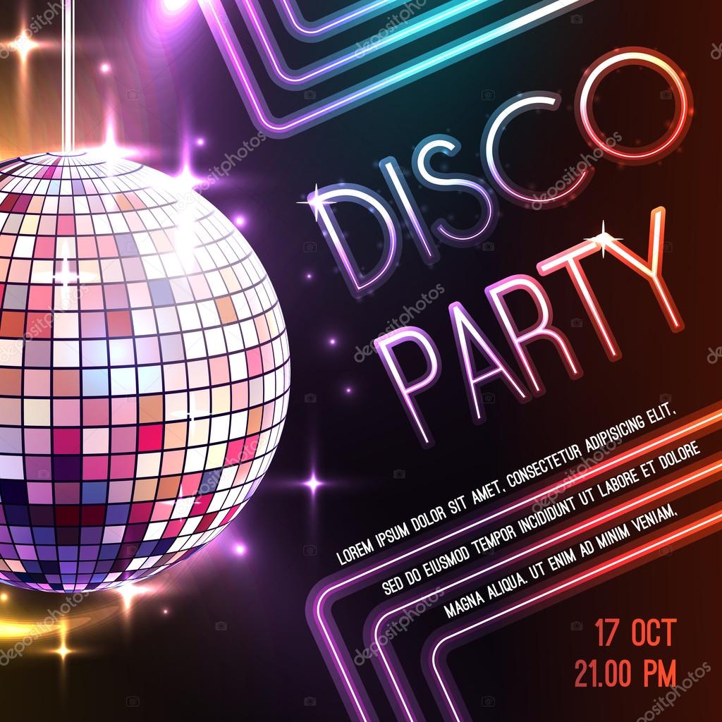 Disco Party Poster Stock Vector Image by ©macrovector #70842279