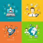 Customer Service Banners Stock Vector Image by ©macrovector #59952431