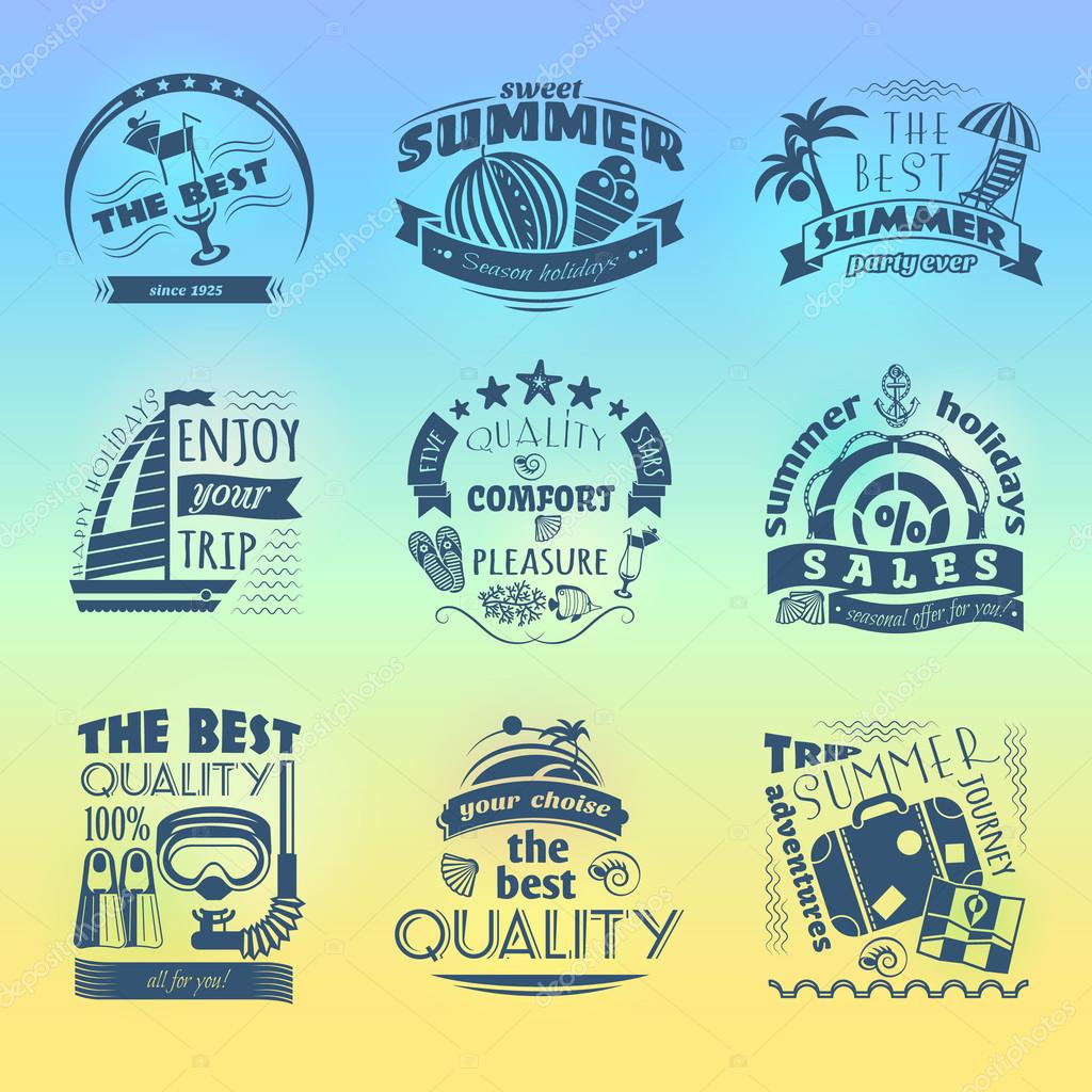 Summer holiday vacation labels set Stock Vector Image by ©macrovector ...