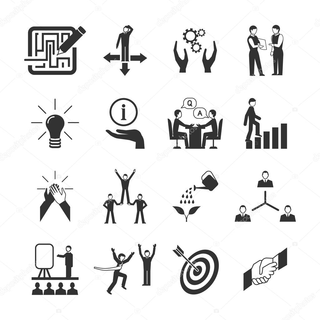 Mentoring Icons Set — Stock Vector © macrovector #74008759