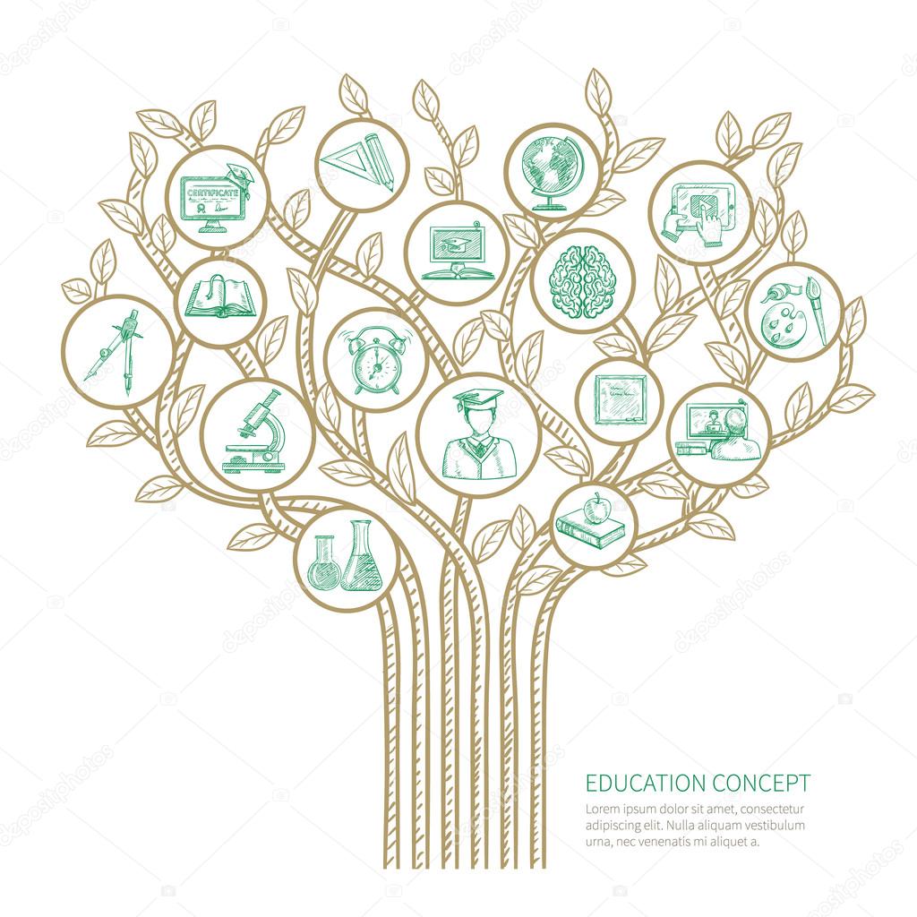 Education Tree Concept — Stock Vector © macrovector #74009549