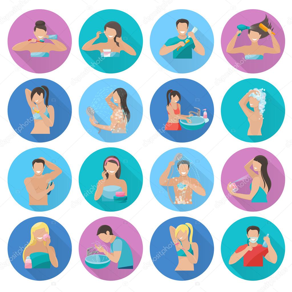 Hygiene symbols | Hygiene Flat Icons Set — Stock Vector © macrovector ... Hygiene symbols | Hygiene Flat Icons Set — Stock Vector © macrovector ...