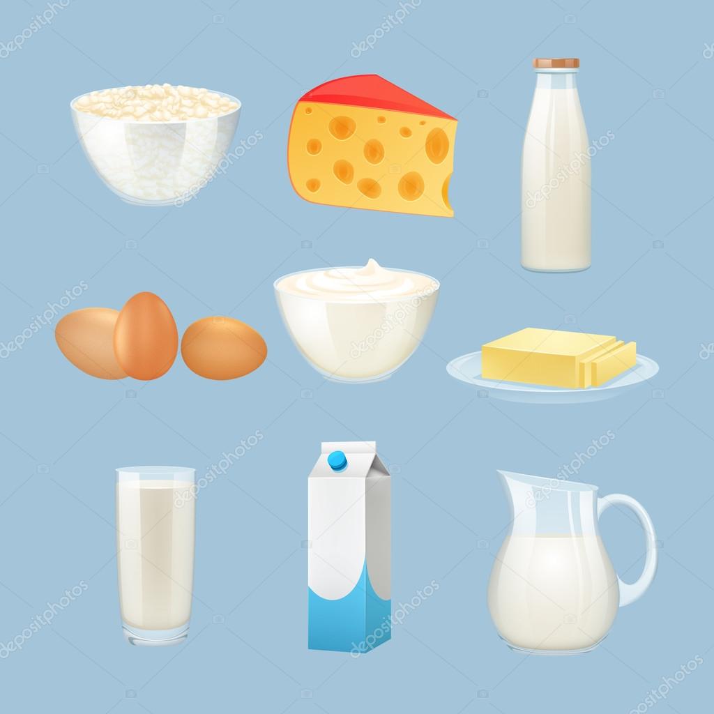 Set de productos lácteos vector, gráfico vectorial © macrovector imagen ...