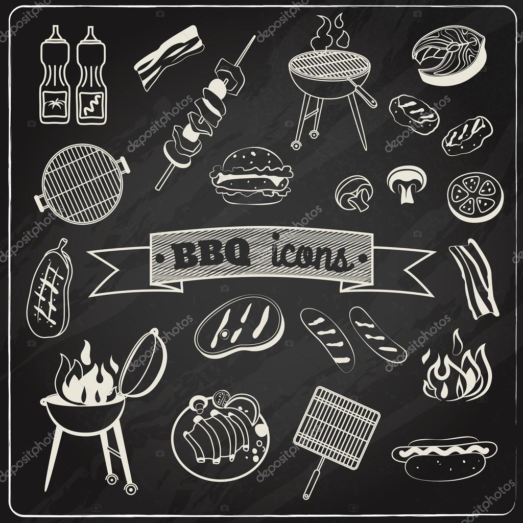 Conjunto de quadro de churrasco — Vetor de Stock © macrovector #77160345