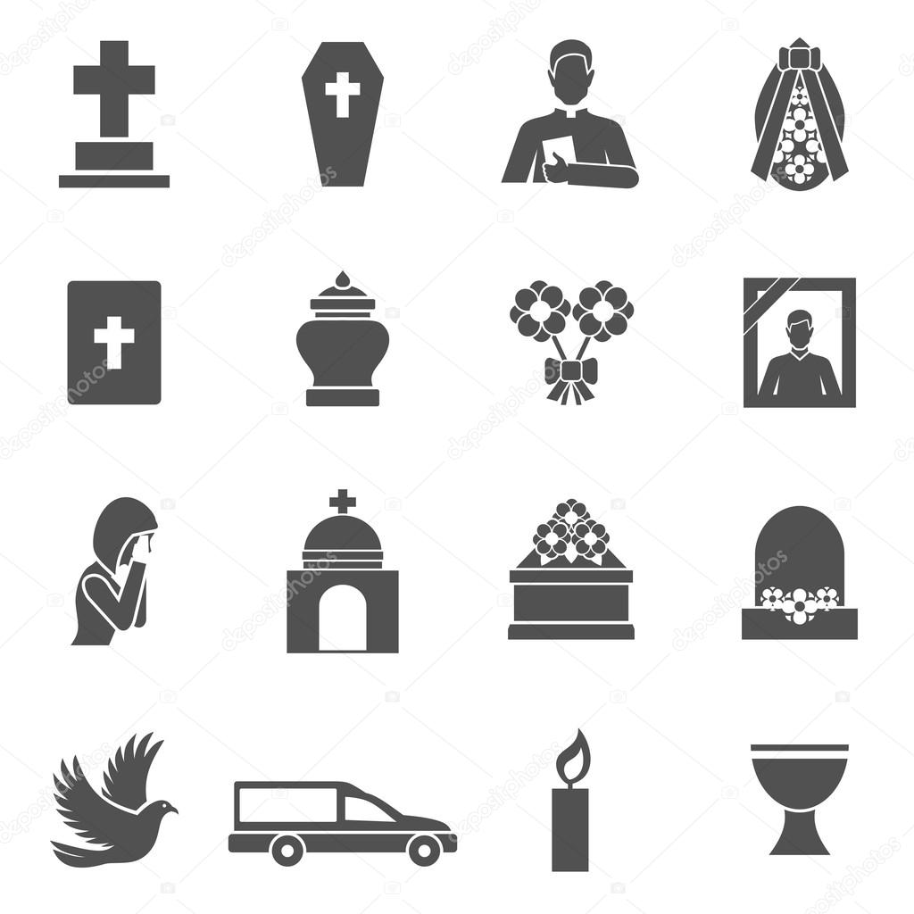 Funeral Icons Set Stock Vector Image by ©macrovector #78371296