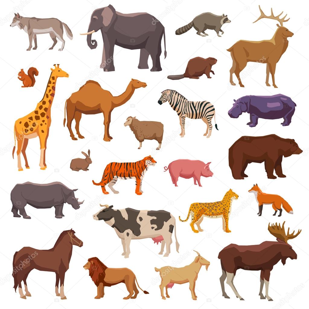 Conjunto de animales grandes vector, gráfico vectorial © macrovector ... Conjunto de animales grandes vector, gráfico vectorial © macrovector ...