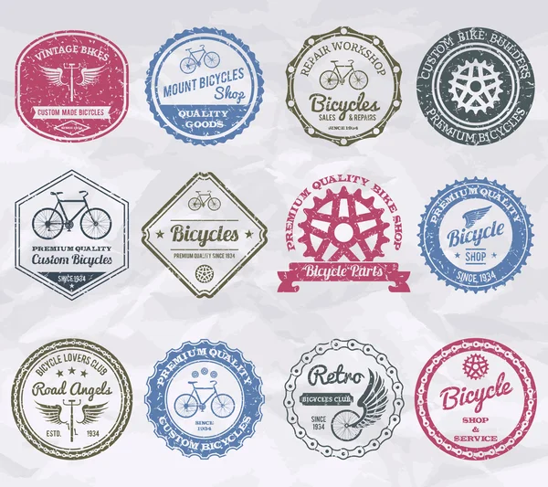 Various bicycle labels and emblems — Stock Vector © emberstock #10160039