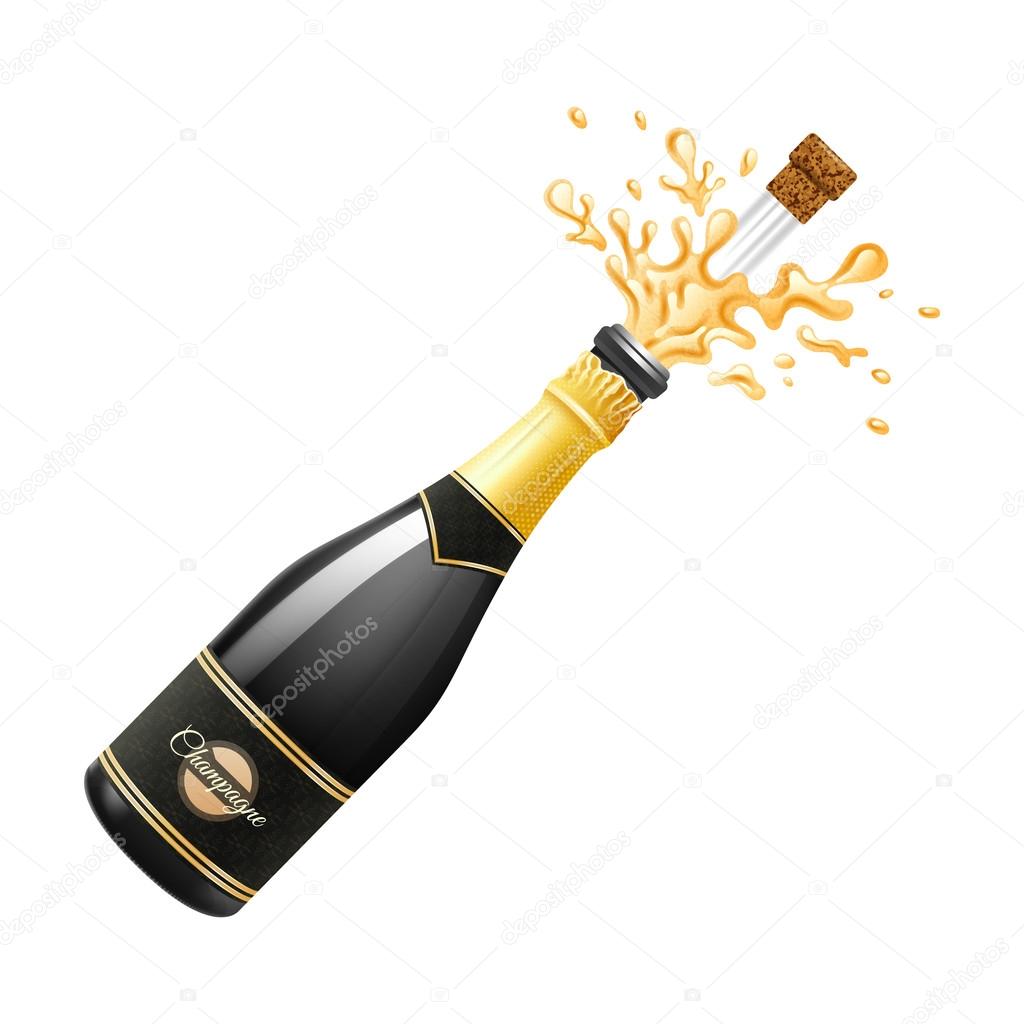 Champagne Explosion Illustration — Stock Vector © macrovector #84089714
