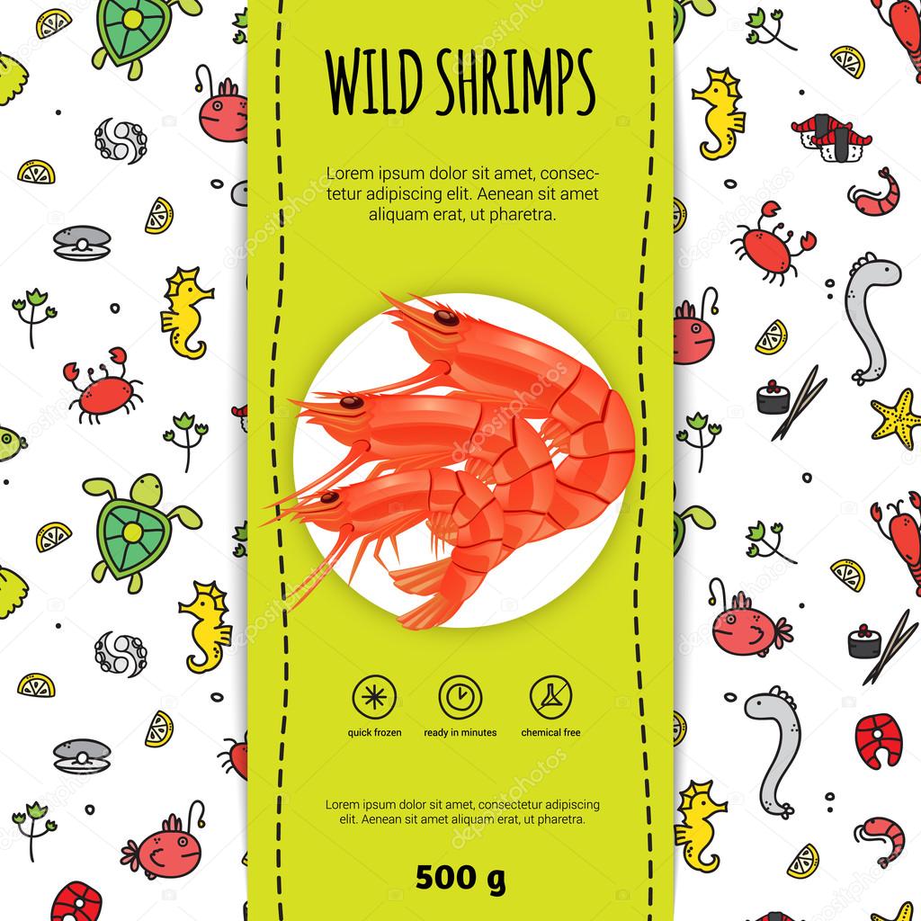 Seafood packaging design | Seafood Packaging Design — Stock Vector ...