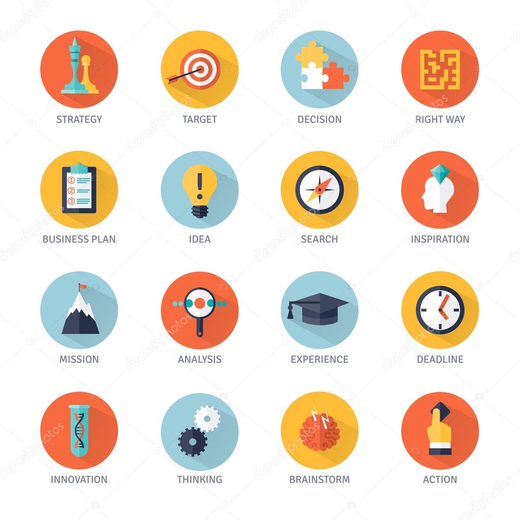 Strategy Icons Set Stock Vector by ©macrovector 85506168