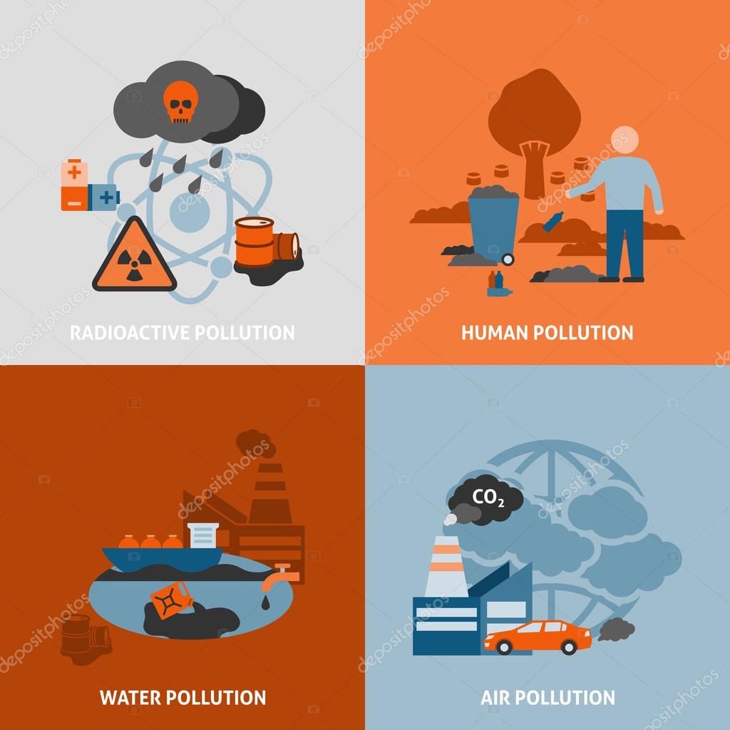 Environmental Problems Icons Set Stock Vector Image by ©macrovector ...