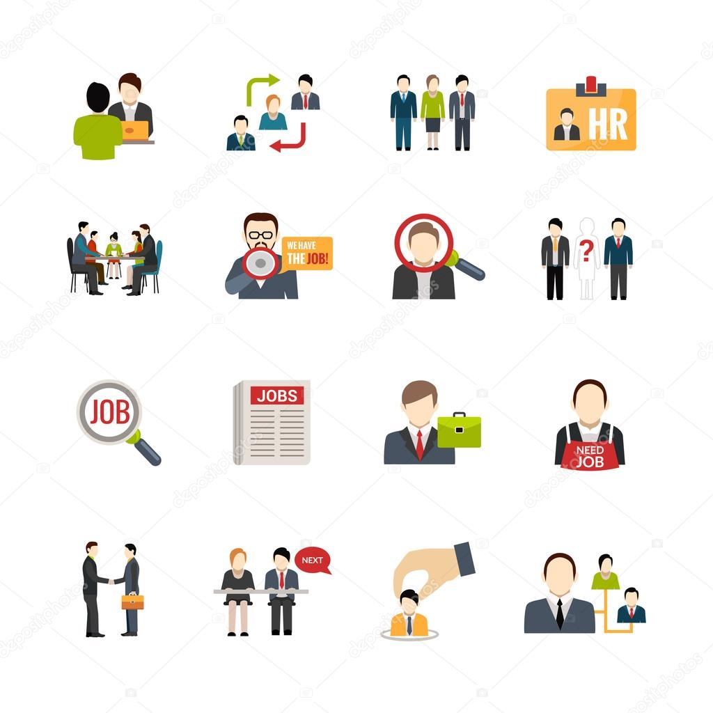 Recruitment Icons Set Stock Vector Image by ©macrovector #89255526